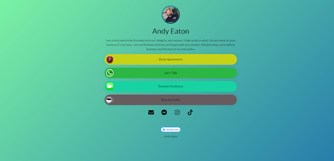 Create a beautiful biolink profile landing page by Tito_m | Fiverr