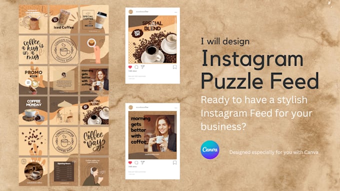 Design instagram puzzle grid feed for your business by Arikimdiaz | Fiverr