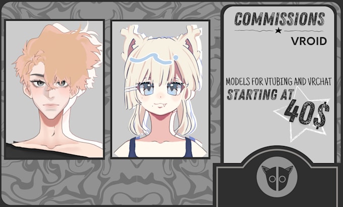 Create a custom 3d vtubing or vrchat vroid model by Schtiffish | Fiverr