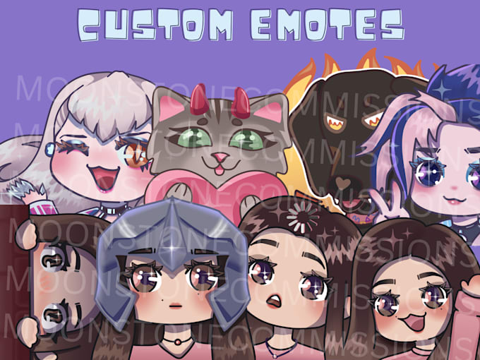 Draw you custom twitch emotes by Savannahosully | Fiverr