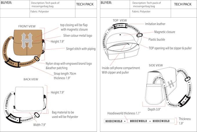 Do all kinds of bags techpacks design for your brand by Techpack_poly ...