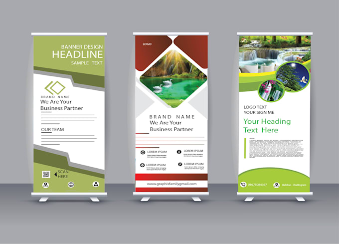Design roll up banner, pull up banner, vertical or horizontal banner by ...