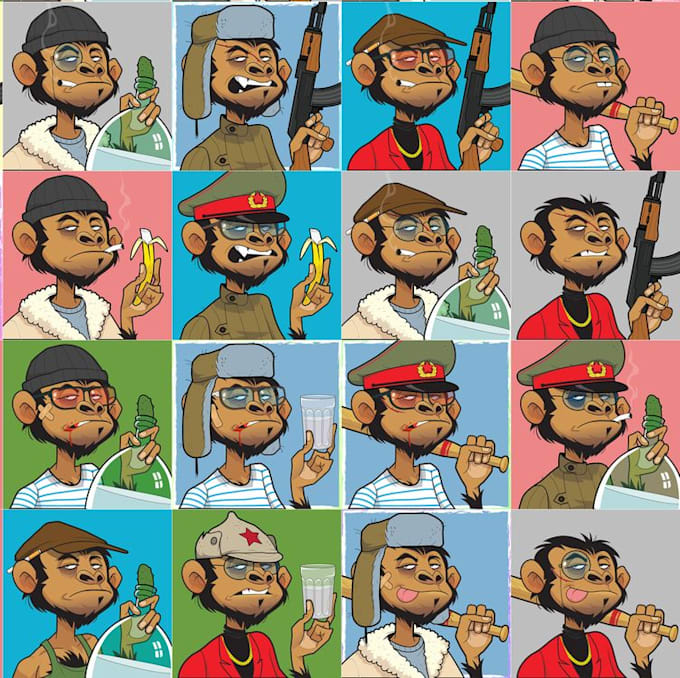 Create an nft arts collection of 2d cartoon characters or items by ...