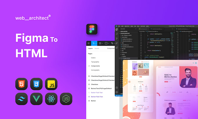 Convert Figma Xd Sketch To Html Tailwind React Vue By Webarchitect Fiverr