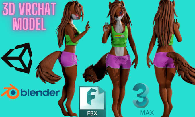 Create Custom Vrchat Avatar Vrc Fursona Furry Nsfw 3d Vtuber Character