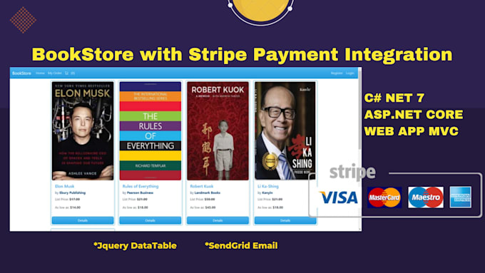 Do Book Store With Stripe Payment In Asp Net Web Core Mvc 7 C Sharp By