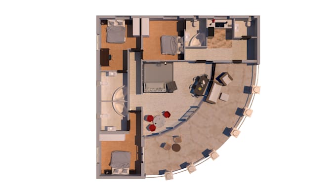 Create a 3d floor plan for your next project by Zeyad9 | Fiverr