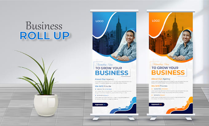 Design signage roll up standee retractable banner by Ah_brand | Fiverr
