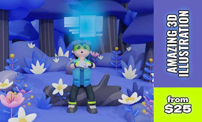 Create 3d character or illustration for your ui, web and apps by ...