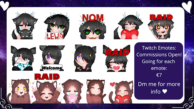 Do 5 twitch emotes of your persona by Itsazoey_ | Fiverr