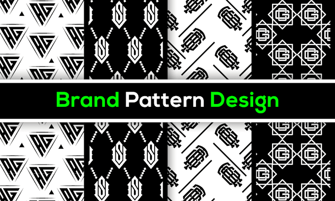 Do custom monogram initial logo brand seamless repeat pattern design by ...
