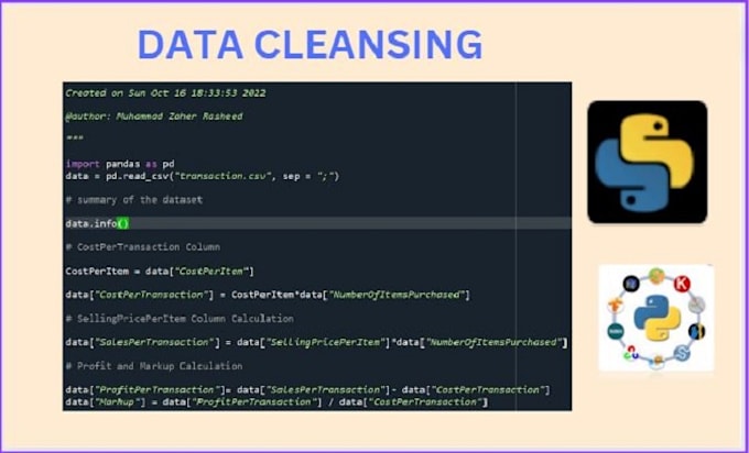 Do data cleaning, processing and analysing data in python by Zaher_rasheed | Fiverr