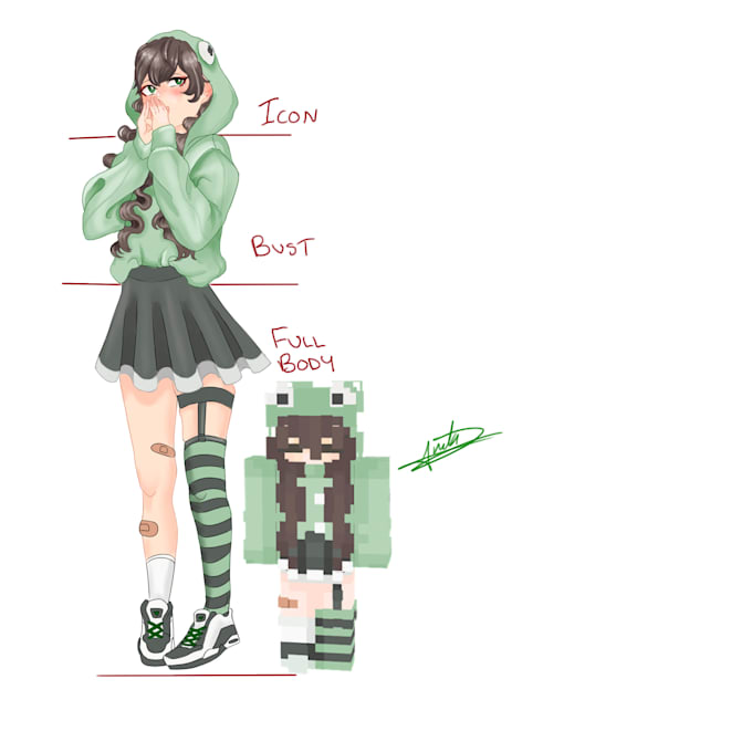 Draw your minecraft or roblox character by Wyddbroski | Fiverr