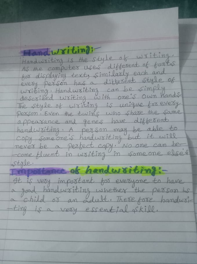 Do perfect handwriting documents,handwriting notes,letters by ...