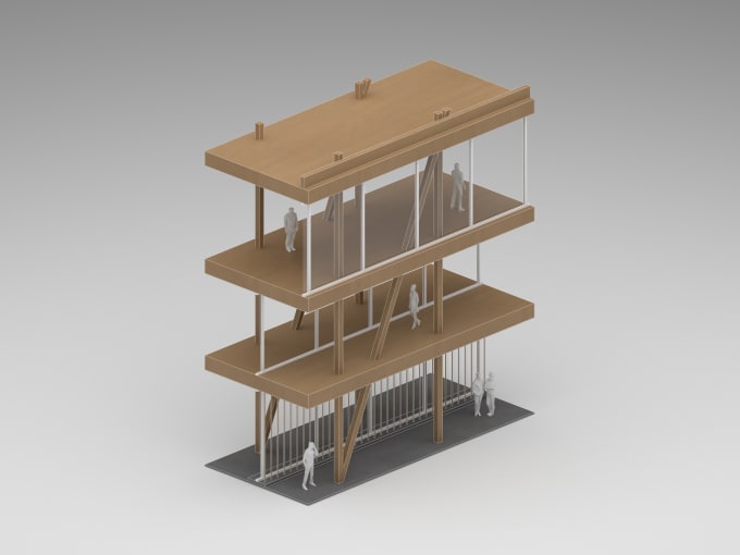 Render a physical realistic architecture wooden model by Wissalc | Fiverr