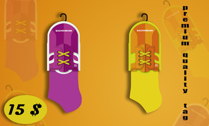 Design socks tags, product labels and hang tags with die cut by ...