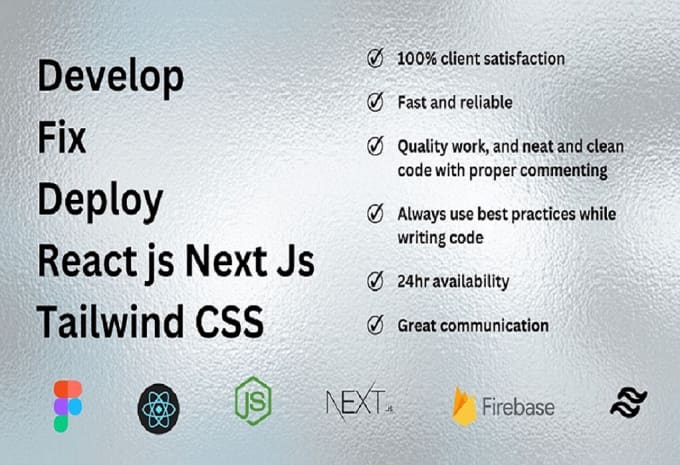 Develop fix deploy responsive website with react nextjs tailwind by Dev ... Develop fix deploy responsive website with react nextjs tailwind by Dev ...