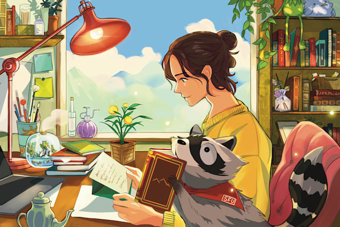 Draw cozy illustrations for postcards and posters by Sirmouse | Fiverr
