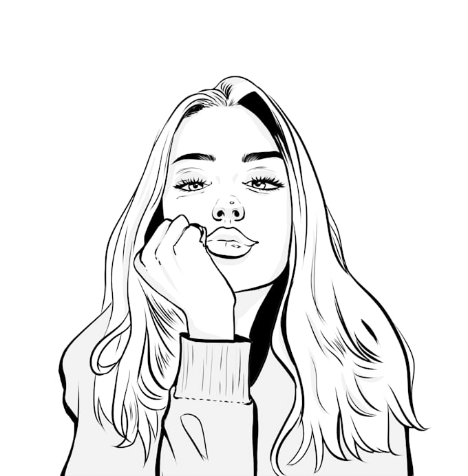 Draw your selfies without color by Pixelfry | Fiverr