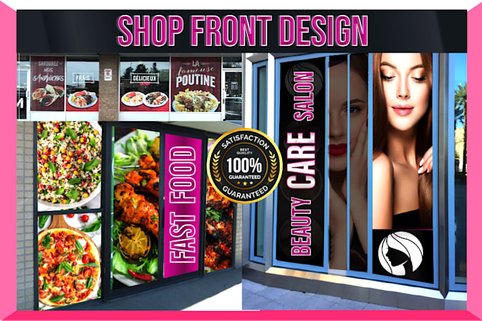 Construct professional shop front window graphics design by ...