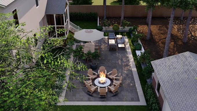 Design your dream backyard, patio and front lawn by Gabrielayele | Fiverr