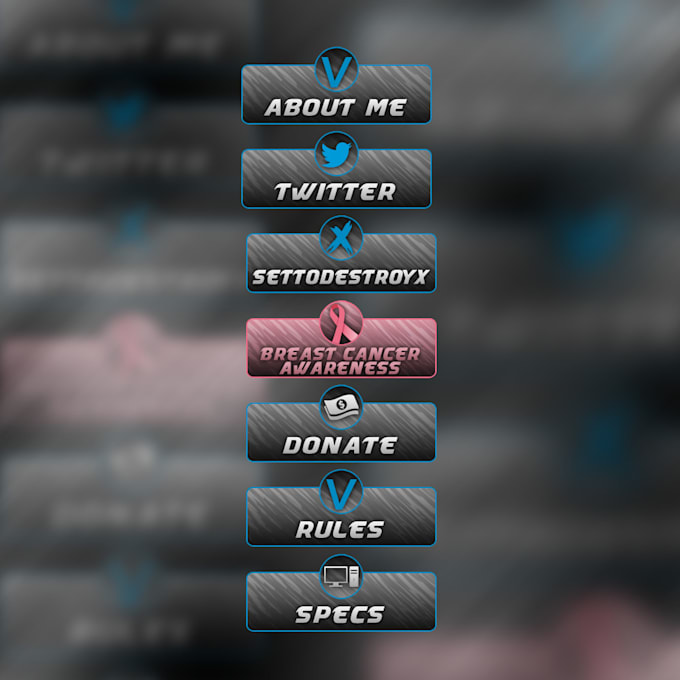Design custom twitch panels for your stream by Vesigned | Fiverr