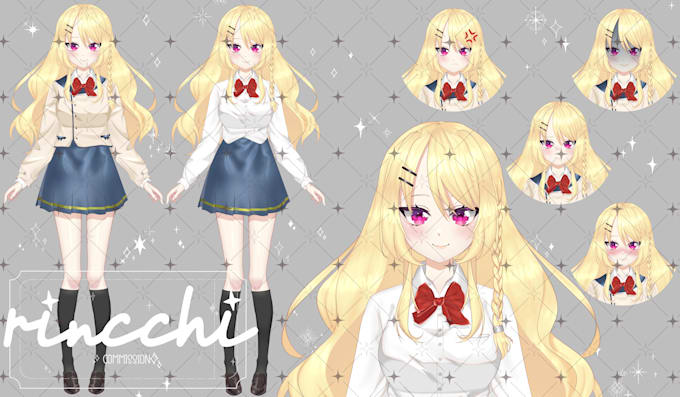 Draw you your ready to rig live2d vtuber model by R1ncch1 | Fiverr Draw you your ready to rig live2d vtuber model by R1ncch1 | Fiverr