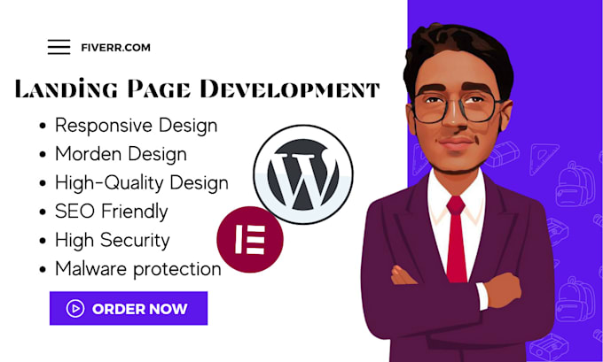 Develop eye catching responsive landing page on wordpress by Hexagon ...