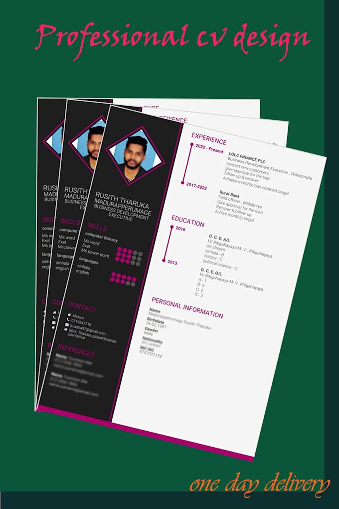 Design your cv or resume professionally by Productd | Fiverr