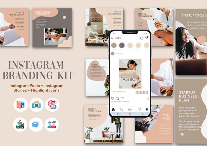 Design logo and editable stationery and elegant instagram branding kit ...