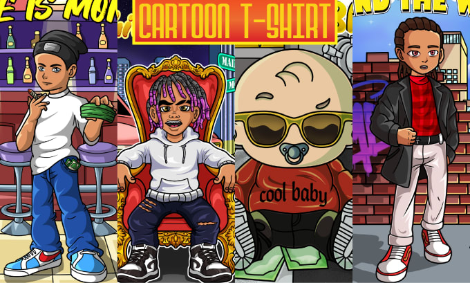 Create amazing cartoon t shirt design for your brand merchandise by ...