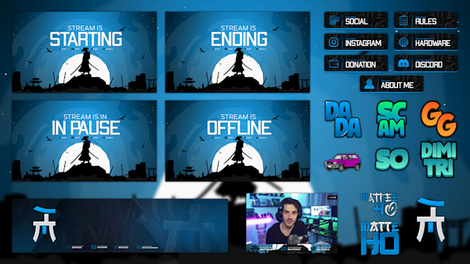 Design custom overlays, panels, emote and logo for twitch by ...