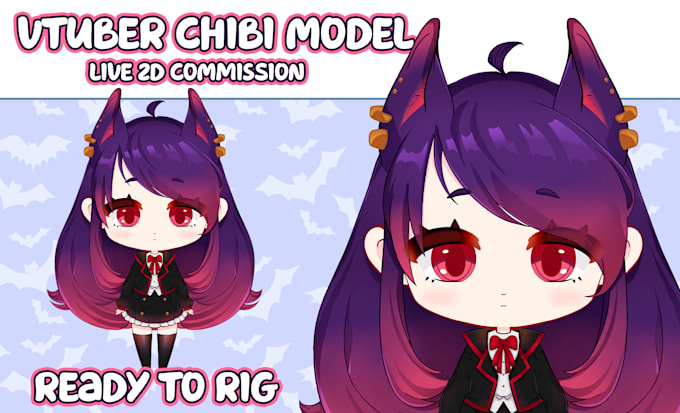Draw a chibi live 2d model for vtuber by Soullisoul | Fiverr