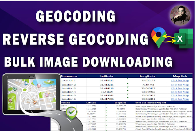 Do Geocoding Reverse Geocoding In Excel Or Csv File And Bulk Image Downloading By Gdasif Fiverr