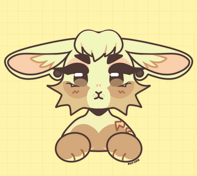 Do a symmetrical chibi kemono bust of your character by Kuriink | Fiverr