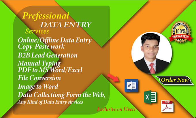 Expert data entry wed research pdf convert typing copy paste by Expertmca01 | Fiverr