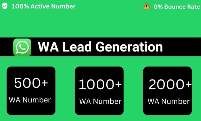 Generate bulk active whatsapp phone number database by Coderakd | Fiverr