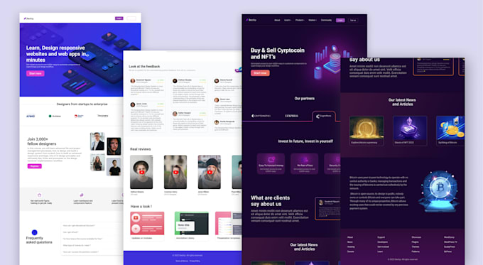 Create ux ui for landing pages, mobile app, dashboard screens with ...