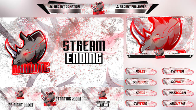 Professional twitch overlays and logo for streamers by Abdo_bussins ...