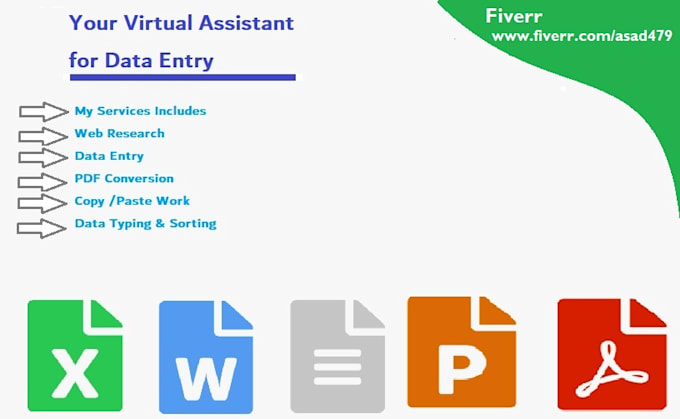 Do all type of excel word and pdf data entry copy paste work by Asad479 | Fiverr