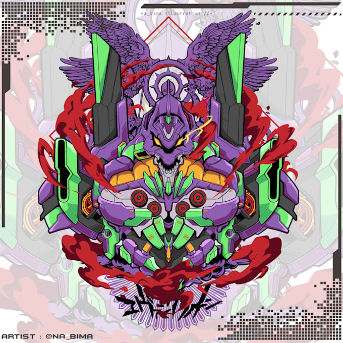 Illustrate mecha vector art for your brand by Fruxeyot | Fiverr