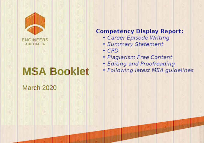 Write ea competency demonstration report for msa engineers by Yaush ...