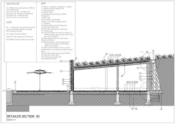 Do sections for any kind of building design by Minimalvolume6_ | Fiverr