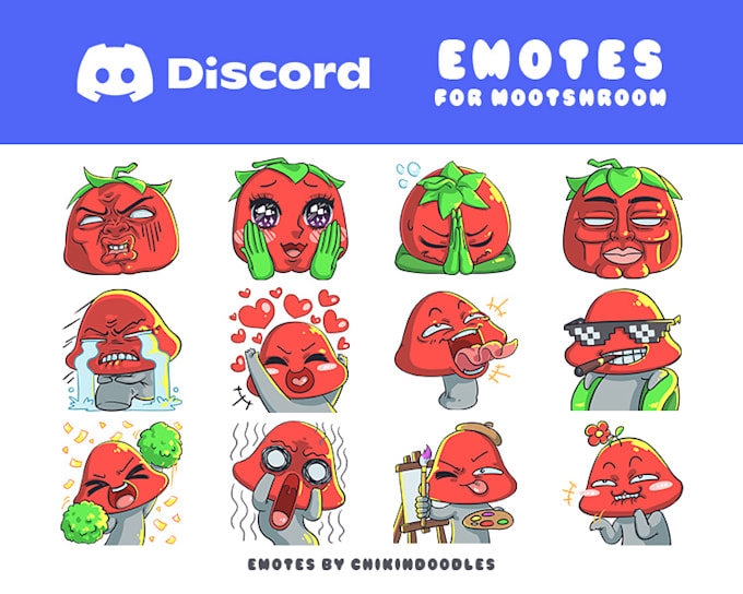 Create custom emotes for discord or twitch by Chikin_doodles | Fiverr