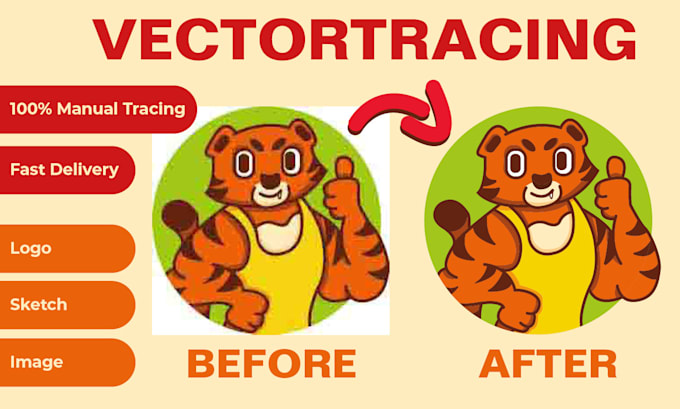 Convert image to vector, vectorize logo, vector tracing by Mizohiko | Fiverr