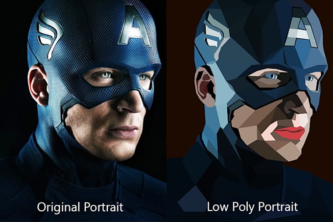 Draw professional low poly portraits by Heras_eye | Fiverr