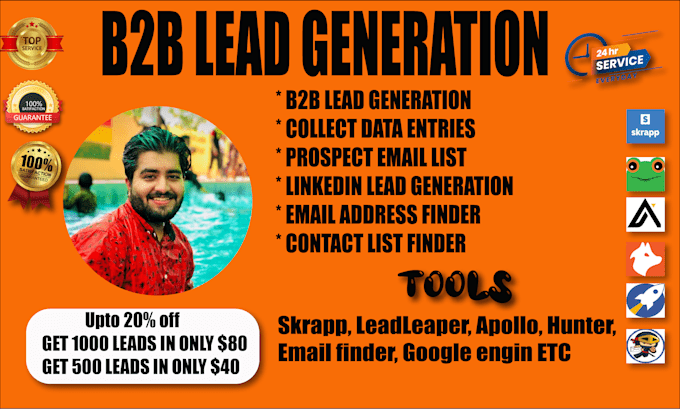 Be the top virtual assistant of b2b lead generation and email finder by Muhammadadeel8 | Fiverr