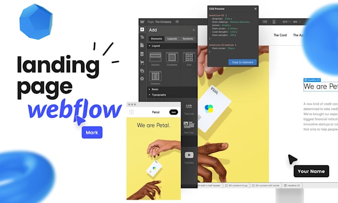 Create a perfect webflow landing page by Markwwwork | Fiverr