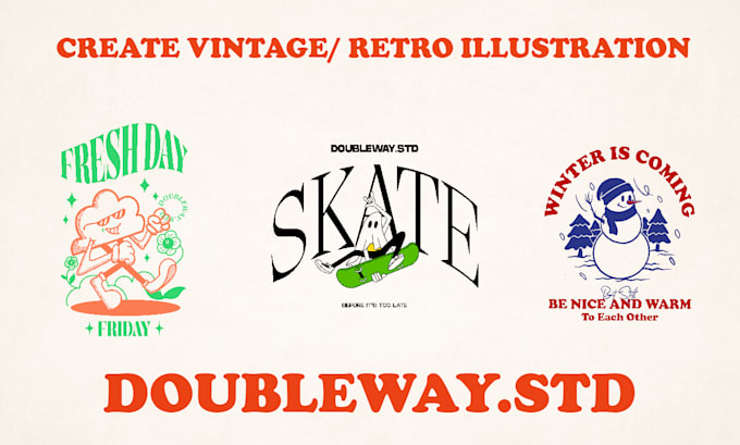Create Vintage Retro Cartoon Mascot Illustration By Doubleways Fiverr