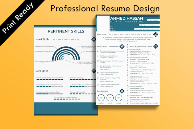 Design a professional and eye catching cv resume in adobe illustrator ...